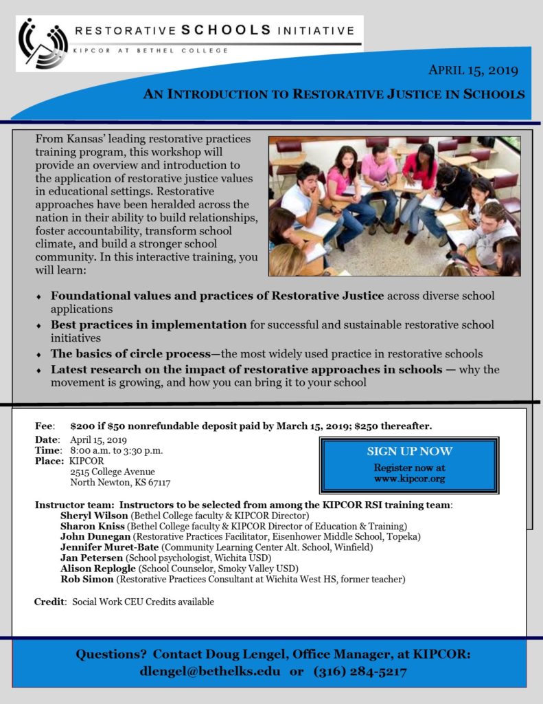 An Introduction to Restorative Justice in Schools - KIPCOR
